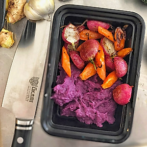 OKAMI Chef's Knife 8 Inch - Asgard Series - Professional German Stainless Steel - Extra Sharp - Full Tang - Mirror Polished - with Edge Guard - Black