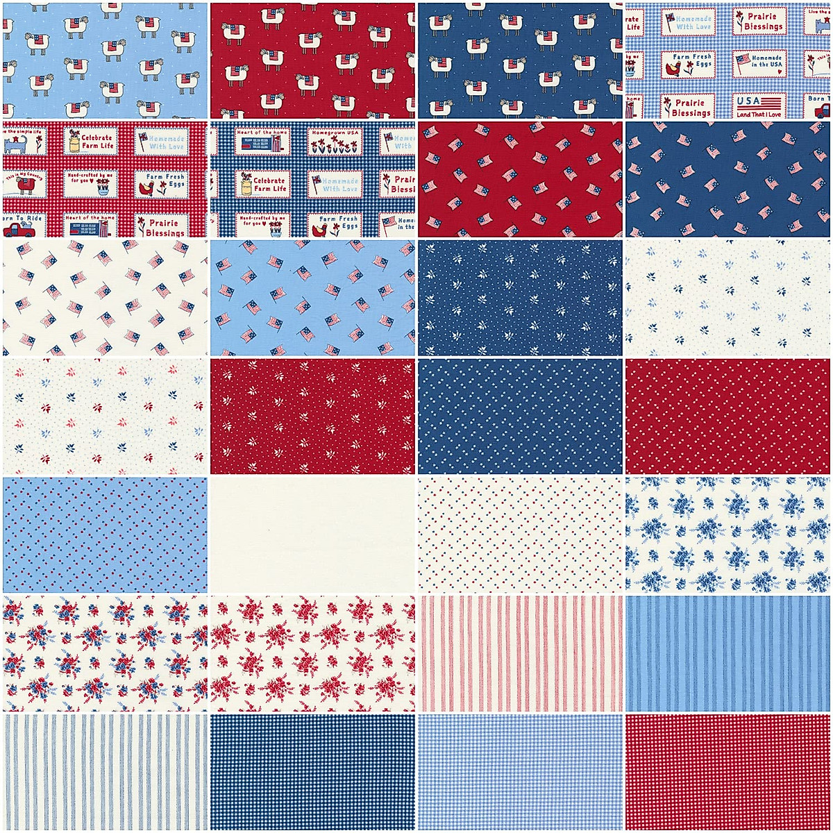 Moda Fabrics Prairie Days Charm Pack by Bunny Hill Designs; 42-5 Inch Precut Fabric Quilt Squares Assorted 5 Inches 2990PP