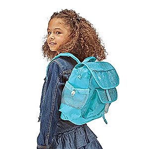 Bixbee Kids Backpack, Water Resistant Backpack for Girls & Boys with Pockets, Durable Zippers & Easy Carry Design-Perfect Size Children's Bookbag for School & Travel in Sparkalicious Turquoise-Medium