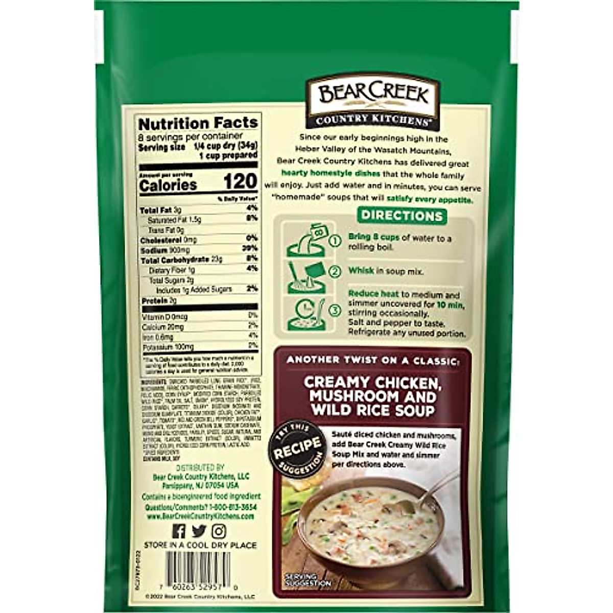 Bear Creek Soup Mix, Creamy Wild Rice, 9.6 Ounce
