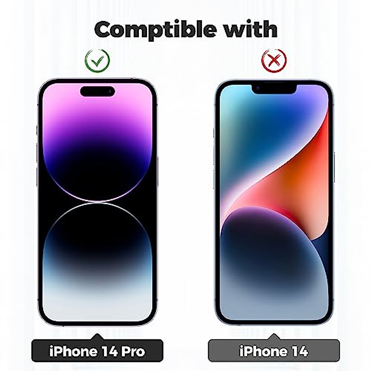 caslord iPhone 14 Pro Crossbody Case, iPhone 14 Pro Case with Strap, Necklace Mobile Phone Cover with Adjustable Lanyard Strap, Clear Soft TPU Lanyard Case with Neck Cord (Black)