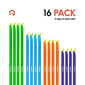 qualikus 16pc Set of Plastic Bag Sealers Sticks Clips Food Snacks Clippers for Kitchen & Dining. Ensuring airtight Waterproof seal to preserve food and snacks cereal fresh and crisp, Mixed