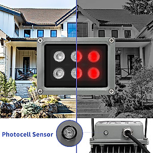 OHWOAI IR Illuminator, 6 LED IR Lights 850nm, Long Range Infrared Light, Outdoor Waterproof Lamp Night Vision, 10ft 12V 2A Power Supply
