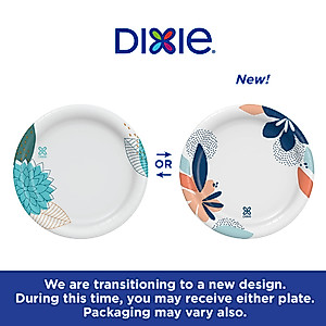 Dixie Everyday Paper Plates, 6 7/8", Dessert or Snack Size Printed Disposable Plates, 50 Count (Pack of 1