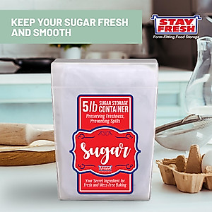 Stay Fresh Sugar Storage Container – Kitchen Discovery – Snap Close Sugar Canister Keeps Granules Fresh, Pourable and Spillproof for Optimal Sugar Storage