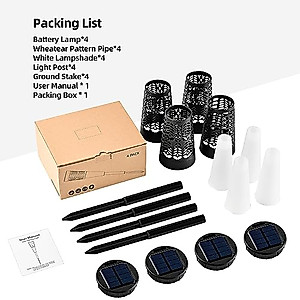 Halloween Decoration Solar Pathway Lights, Solar Garden Lights Outdoor Waterproof, Up to 12 Hrs, Solar Powered LED Landscape Lighting for Lawn, Patio, Yard, Walkway, Driveway, (Warm White) 4Pack