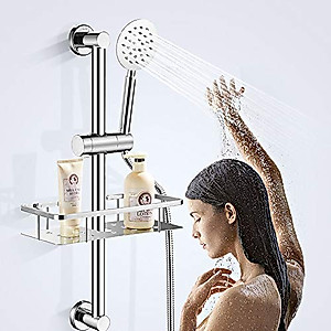 Kaxich Replacement Hand Shower Bracket for Slide Bar 18-25MM Adjustable Rail Shower Head Holder, Chrome Finished