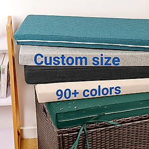 sutailocus Custom Bench Cushion, Bench Cushion with Non-Slip Bottom and Ties, Outdoor Bench Cushion with Piping, Bench Cushions for Indoor Furniture, Bench Cushions in More Than 90 Colors,