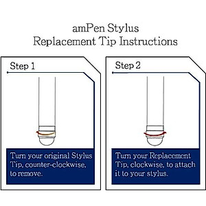 amPen Hybrid Stylus Pen - Interchangeable Hybrid Tip Touchscreen Stylus (Black)