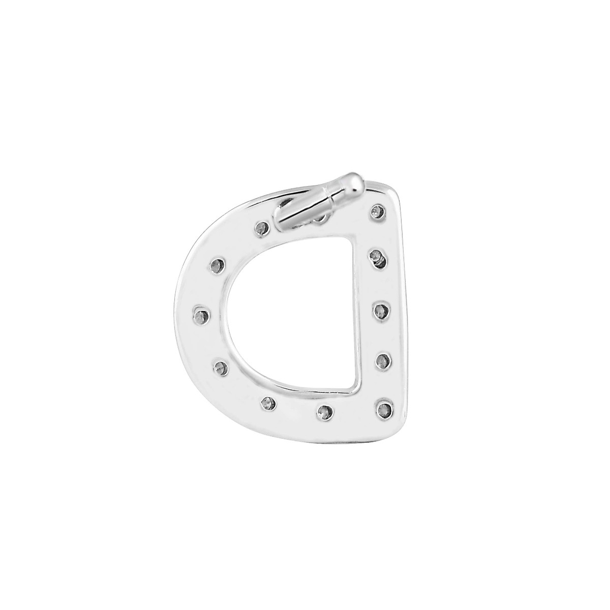 Natalia Drake Alphabet 1/10 Cttw Diamond Initial Stud Earrings for Women in Rhodium Plated 925 Sterling Silver Letter D Color H-I/Clarity I1-I2