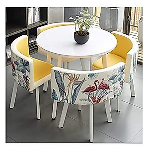 Office Reception Round Table- Conference Reception Room Coffee Table with Chair, Nordic Reception Desk and Chair Combination Hotel Tables and Chairs Simple Square 80cm Desktop Restaurant Tables and Ch