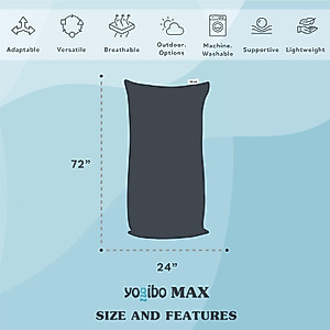 Yogibo Max 6-Foot Beanbag Chair, Bean Bag Couch with a Washable Outer Cover, Customer Favorite Cozy Sofa for Gaming, Reading, and Relaxing, Filled with Soft Micro-Beads, Turquoise