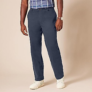 Amazon Essentials Men's Classic-Fit Wrinkle-Resistant Flat-Front Chino Pant (Available in Big & Tall), Navy, 38W x 32L