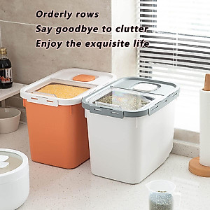 WMGoods 20 lbs Rice Storage Container,Large Capacity Home Rice Container,Rice bin,Rice Airtight Dry Food Storage Containers,for Flour,Cereal,Dry Food Storage,Kitchen Pantry Organization