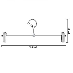 Hangers with Clips - 20 Pack Pants Hangers with Clips Stackable Metal Clip Hangers Skirt Hangers with Clips