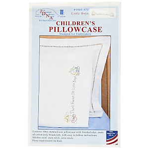 Jack Dempsey Children's Stamped Pillowcase with White Perle Edge, Little Boys, 1-Pack