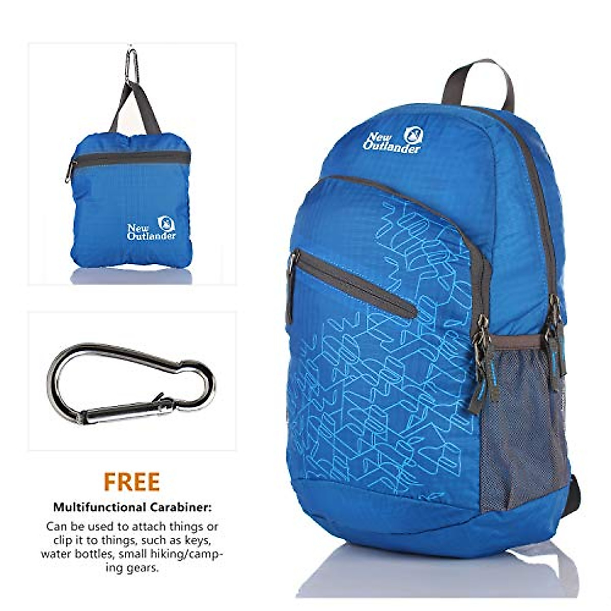 Outlander Packable Handy Lightweight Travel Hiking Backpack Daypack-Dark Blue