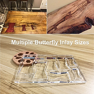 Hecfu 8 in 1 Router Template for Woodworking, Router Jig Bowtie Template, Bowtie Router Template Jig Kit, Butterfly Inlay Template Decorative