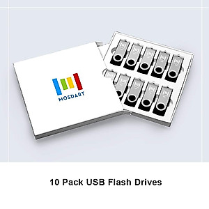 MOSDART 20 Pack 16GB USB2.0 Flash Drive, Includes 10 Pcs Red Color and 10 Pcs Black Color Pen Drive