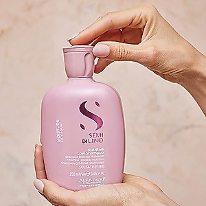 Alfaparf Milano Semi di Lino Moisture Nutritive Shampoo and Conditioner Set for Dry Hair - Sulfate Free Moisturizing Shampoo and Conditioner - Safe on Color Treated Hair - Adds Shine and Softness