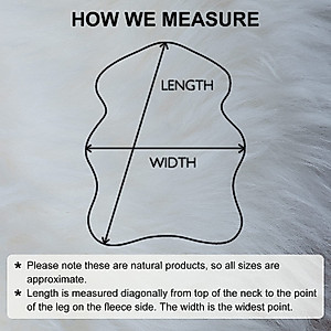 MH MYLUNE HOME Genuine Sheepskin Rug, New Zealand Natural Sheepskin Throw, Luxury Fluffy Sheepskin Seat/Chair Cover, Real Shearling Rug Soft, Lambskin Rug for Bedroom/Living Room, 2' x 3' Ivory White