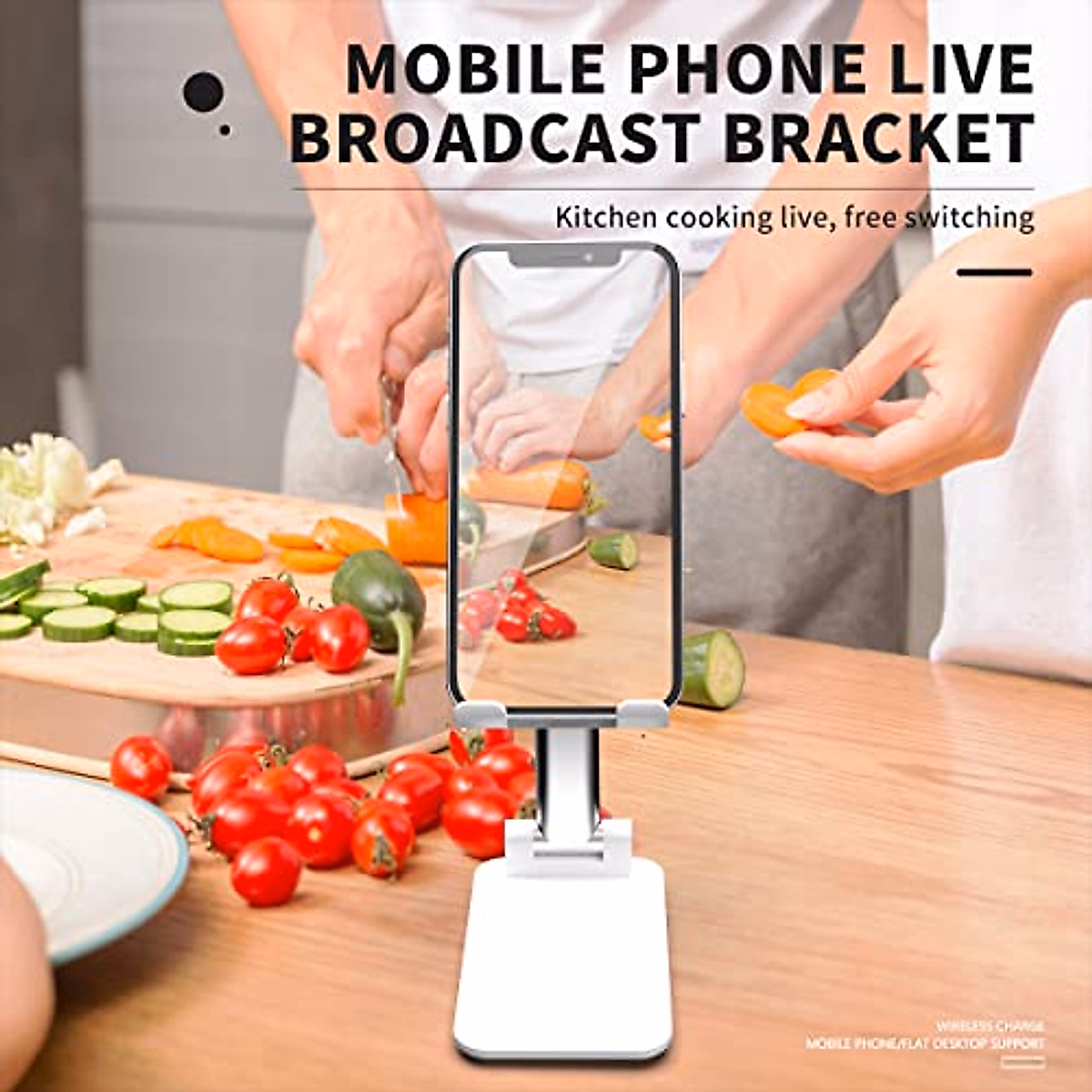 ABOUTIN Cell Phone Stand Holder for Desk, Angle & Height Adjustable(Black). Stable Anti-Slip Design Compatible with All Mobile Phones, iPhone, Switch, iPad, Kindle, Tablet(4-10inch)