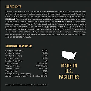 Purina Pro Plan Allergen Reducing, High Protein Cat Food, LIVECLEAR Turkey and Oatmeal Formula - 12.5 lb. Bag