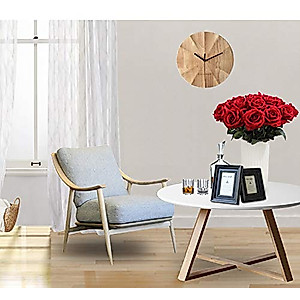 Bringsine Artificial Velvet Flowers Realistic Roses Bouquet with Long Stem for Home Wedding Decoration Party-Red