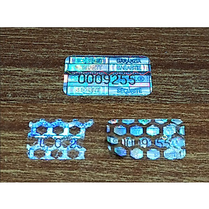 Holomarks 200 pcs Hologram Labels with Serial Numbers, Warranty Stickers Seals .63 x .39 inch
