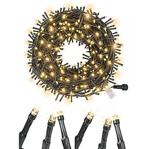 FAIRYTALE LIGHTING MAGIC TWINKLE, SOFT TWINKLE STRING LIGHTS 100 LED (WARM WHITE) 36 FT, Plug in, Connectable Waterproof Green Wire, Christmas Tree Decorations Indoor Outdoor Patio Yard Garden Wedding