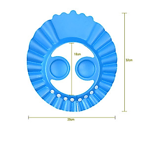 NEPAK 6PCS 3 Color Adjustable Bath Shampoo Cap,Baby Shower Cap,Adjustable Children's Sun Hat,Children's Shampoo Shield Hat with Ear Protection,Used for Baby Bath and Shampoo Safety
