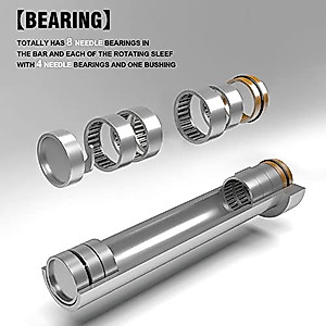 Olympic Barbell Bar 7ft-44LB 1000LB/1500LB/700LB Capacity Olympic Bearing Barbell (700LB-Black)