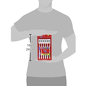 Colgate Extra Clean Toothbrush, Medium Toothbrush for Adults, 6 Count (Pack of 1)