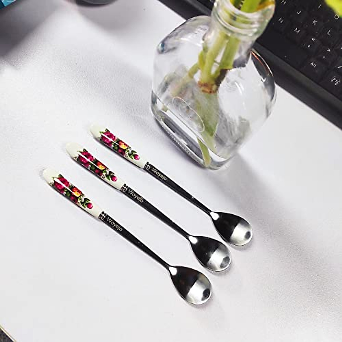 Woyejo 3 PCS Dinner Spoons Set, Stainless Steel Serving Spoons, Tablespoons, Dessert Spoons, Durable Metal Spoons Silverware for Home, Kitchen and Restaurant, Dishwasher Safe