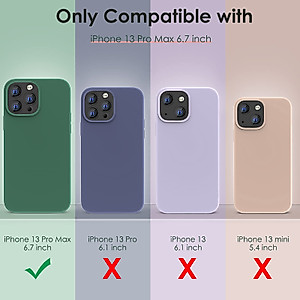 CALOOP Slim-Fit for iPhone 13 Pro Max Case,Skin Soft Liquid Silicone,Sturdy Hard Frame Shockproof Cover with Anti-Scratch Microfiber Lining,Full Protection for Screen and Lens,6.7 inch,Wine