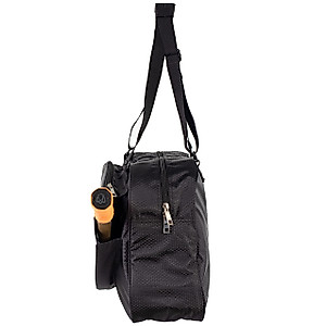 Thorza Pickleball Bag with Front Paddle Pocket, Large Mesh Pockets for Water Bottles and Gear, Storage for Clothes and Sports Equipment, Long Shoulder Sling, Classic Black, Men and Women