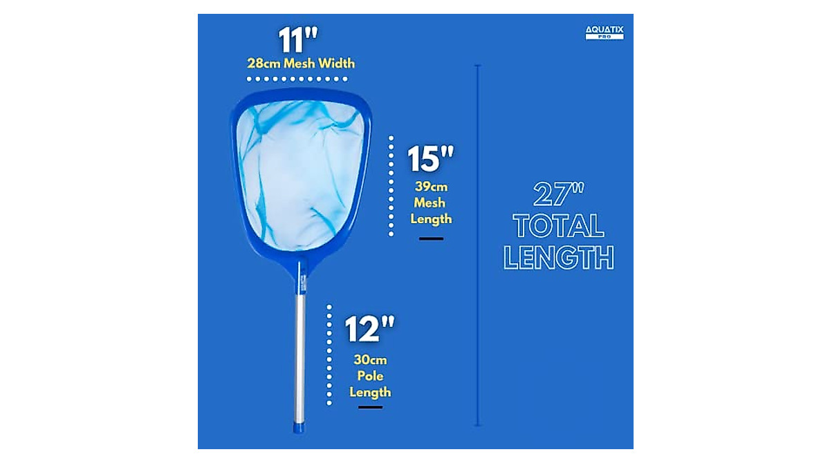 Aquatix Pro Hand Leaf Skimmer for Pool & Spa Cleaning