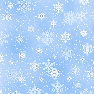 Elizabeth Studio Landscape Medley Snowflakes Snow, Fabric by the Yard