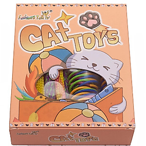 Fashion's Talk 49PCS Cat Spring Toy for Kitten Catnip Bag Mesh Tubes Spring Cat Toy Bulk for Indoor Cats Kitty