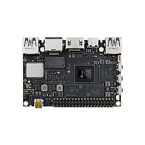 Amlogic A311D2 Single Board Computer-khadas VIM4 with 3.2 Tops NPU with Active Cooling Kit Supports 4K UI and HDMI Input, 4 Display Interfaces, LAN WiFi 6&BT5.1, 8GB 64bit LPDDR4X 2016MHz