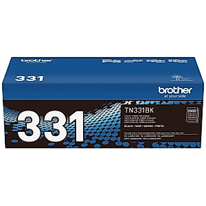 Brother Genuine Standard Yield Toner Cartridge, TN331BK, Replacement Black Toner, Page Yield Up To 2,500 Pages, Amazon Dash Replenishment Cartridge, TN331