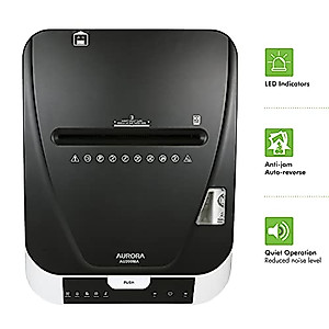 Aurora Commercial Grade 200-Sheet Auto Feed High Security Micro-Cut Paper Shredder/ 60 Minutes/ Security Level P-5