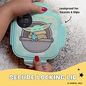 Yoobi Star Wars X Grogu Bento Box and Ice Pack – 3 Compartment Lunch Box, Dishwasher & Microwave Safe Food & Snack Container for Kids & Adults – BPA & PVC Free, Leakproof