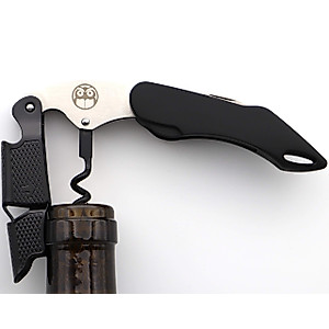 Coocouvaya Wise Products Premium Professional Corkscrew Wine Bottle Opener Black Edition for Wine Lovers, Sommeliers, Waiters and Bartenders Eco friendly pouch and packaging.(1 PACK)