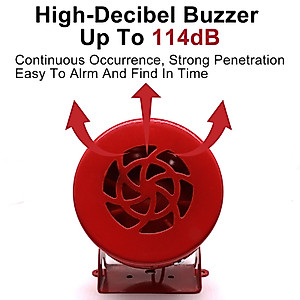 Sydien Motor Siren Red 1Pc AC 110V 114dB Industry Electric Motor Alarm Driven Siren, Horn Sound Buzzer Alarm Bell for Home, Industries, Stores and Security Alarm System