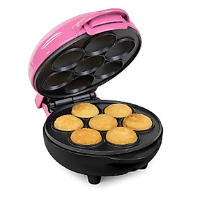Nostalgia MyMini Cupcake Maker, Compact Size for Dorms, Apartments, Makes 7 Mini Cakes, Non-Stick Surface, Easy-To-Clean, Perfect for Dessert, Breakfast, or Snacks, Keto Friendly, Pink