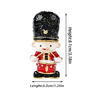 QIFU Hand Painted Big Head Soldier Style Trinket Box Hinged Unique Gift for Home Decor