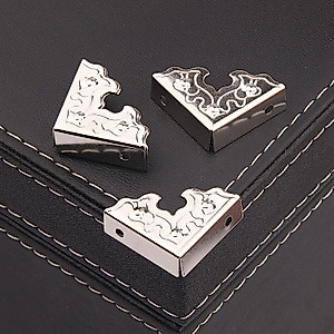 Table Corner Protection,Furniture Corner Guard,24 Pcs Desk Edge Safety Bumpers Iron Edge Cover Antique Furniture Corner Edge Guards,Jewelry Boxe