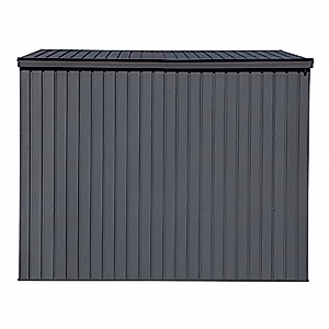 Sojag 8' x 5' Denali Outdoor Lockable Steel Storage Building with Windows, Anthracite