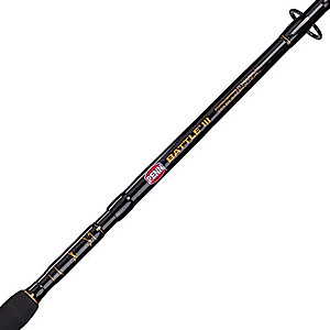 PENN 7’ Battle III Fishing Rod and Reel Spinning Combo, 7’, 3 Graphite Composite Fishing Rod with 6 Reel, Durable, Break Resistant and Lightweight, 6000 Reel Size - 7' - Medium Heavy - 3pc, Black/Gold